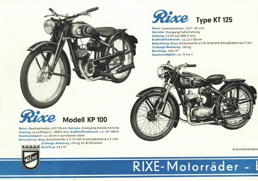 Rixe Motorräder mit ILO-Motor